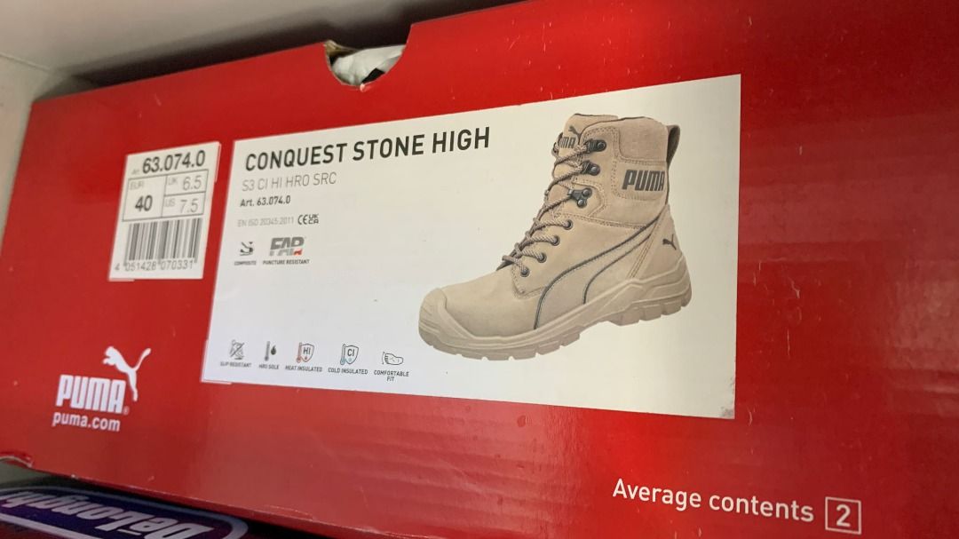 【包SF】PUMA CONQUEST STONE HIGH 纖維頭纖維底高筒安全鞋, 男裝, 鞋, 便服鞋 - Carousell