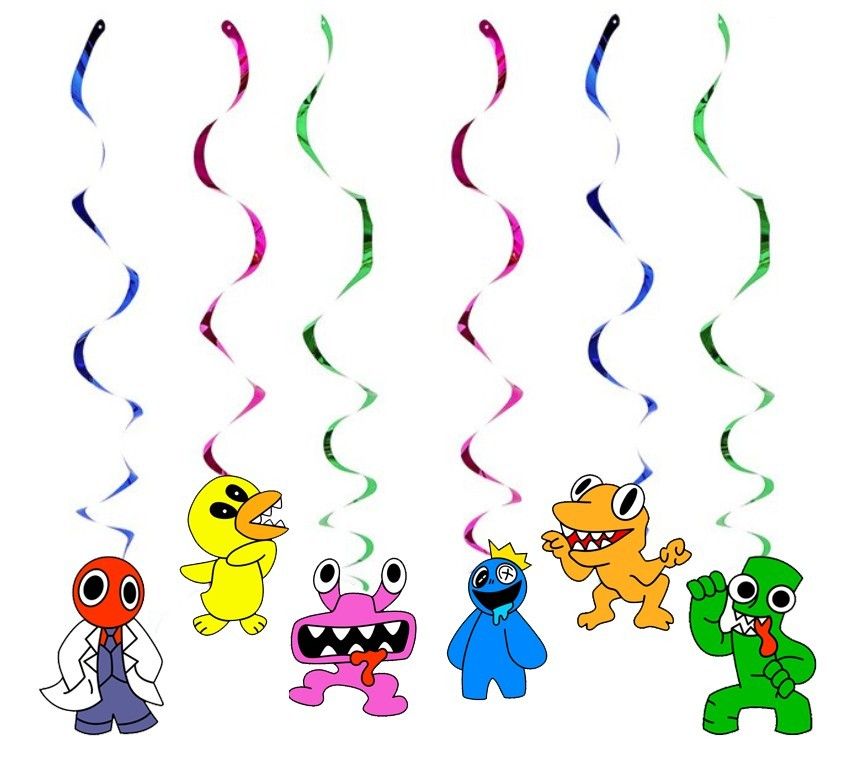Rainbow Friends Theme Birthday Party Banner Cupcake Cake Topper ...