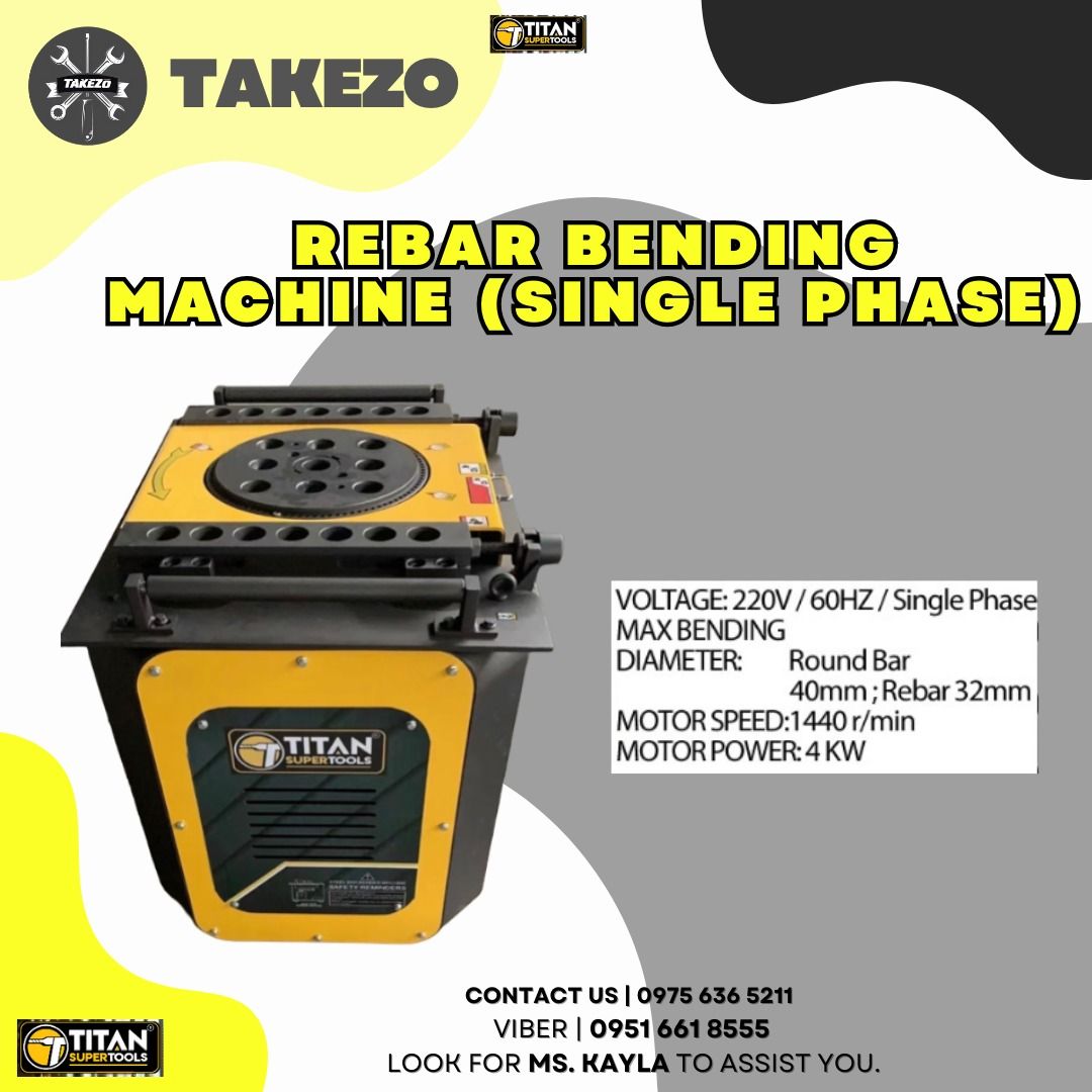 REBAR BENDING MACHINE - SINGLE PHASE, Commercial & Industrial ...