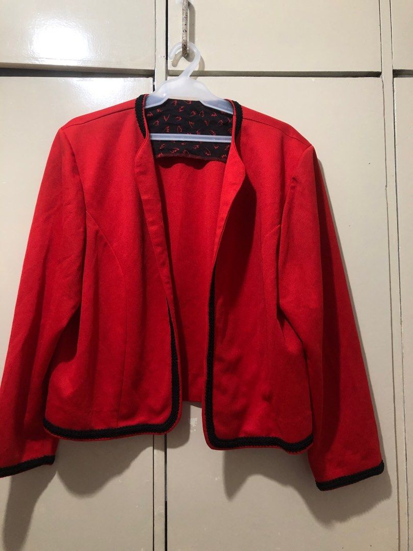 Red Formal Office Casual Attire Blazer, Women's Fashion, Coats, Jackets ...