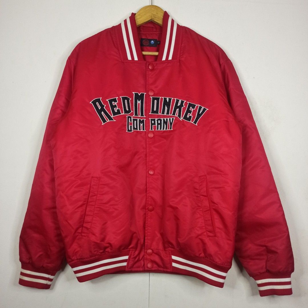 Red Monkey Company Satin Bomber Jacket, Men's Fashion, Coats, Jackets ...