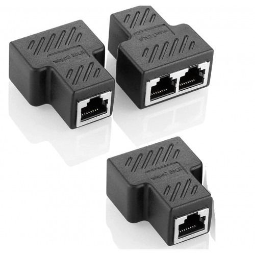 RJ45 Coupler Ethernet Extender / Splitter 1 to 2 Adapter 網絡連接器 網絡跳線分支器 ...