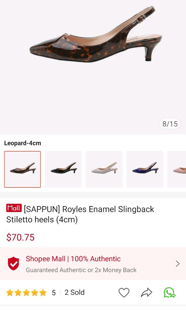 Sappun (Korean brand) enamel slingback kitty heels, Women's Fashion ...