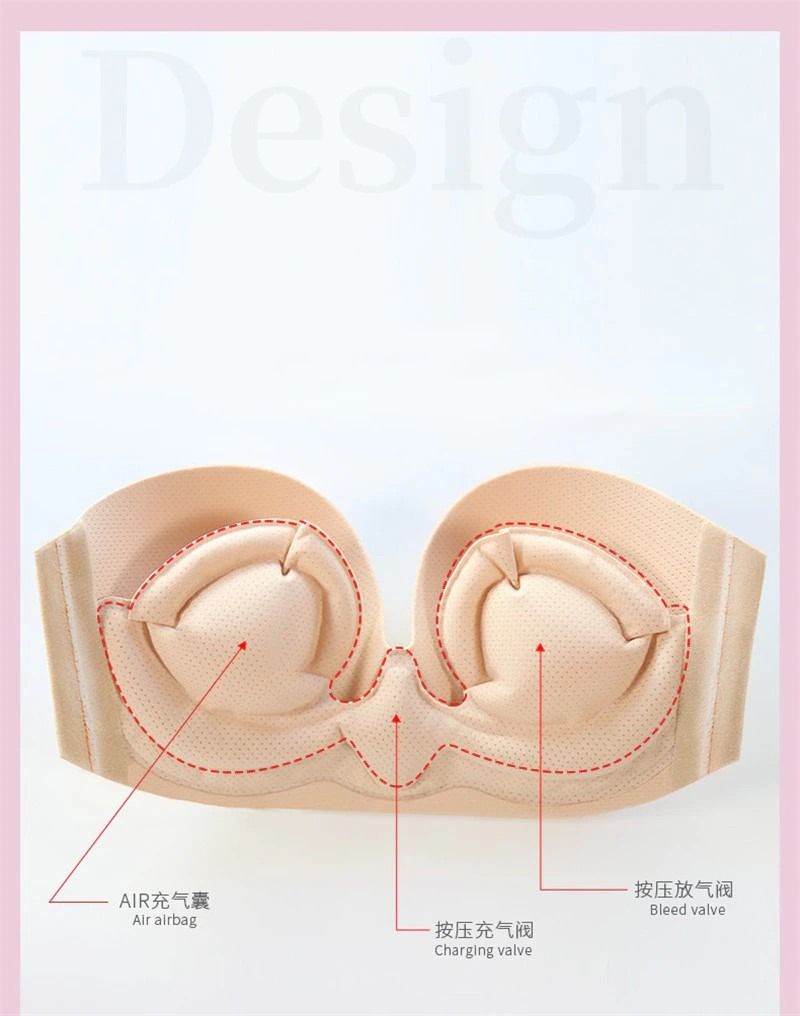 Sexy Women Inflatable Bra Invisible Bra Traceless Gathered Thickened ...