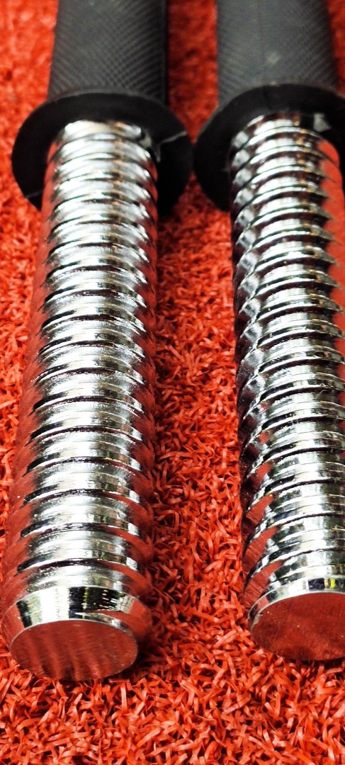 Short Bar with Rubber Handle with Lock PAIR / Exercise Gym Equipment ...