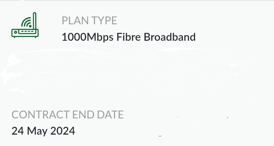 Starhub 1 GB Fibre Broadband service till 24th May 2024. Monthly bill ...