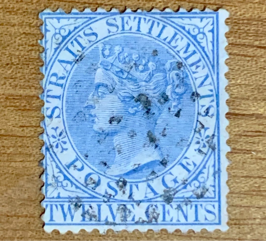 Straits Settlements Queen Victoria stamp watermark Crown CC type - 12c ...