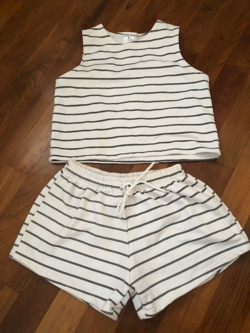 striped matching top and bottom, Women's Fashion, Dresses & Sets, Sets ...
