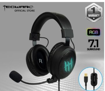 Tecware Q2 / Q5 RGB Over Ear Gaming Headset with Mic, Wired USB 7.1 ...