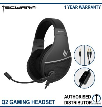 Tecware Q2 / Q5 RGB Over Ear Gaming Headset with Mic, Wired USB 7.1 ...