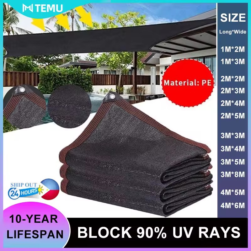 TEMU Anti UV 90% Sunshade Net Black Outdoor Greenhouse Sun Shade Cloth, Furniture & Home Living ...