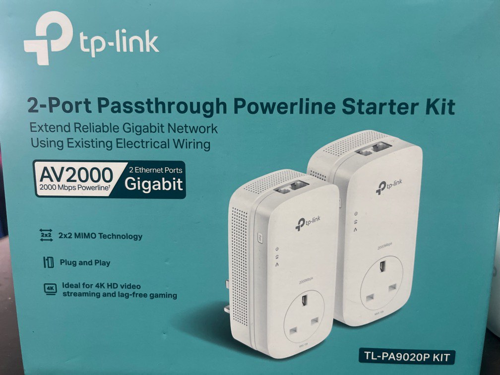 tp link 2port pass through power line starter kit AV2000, Computers ...