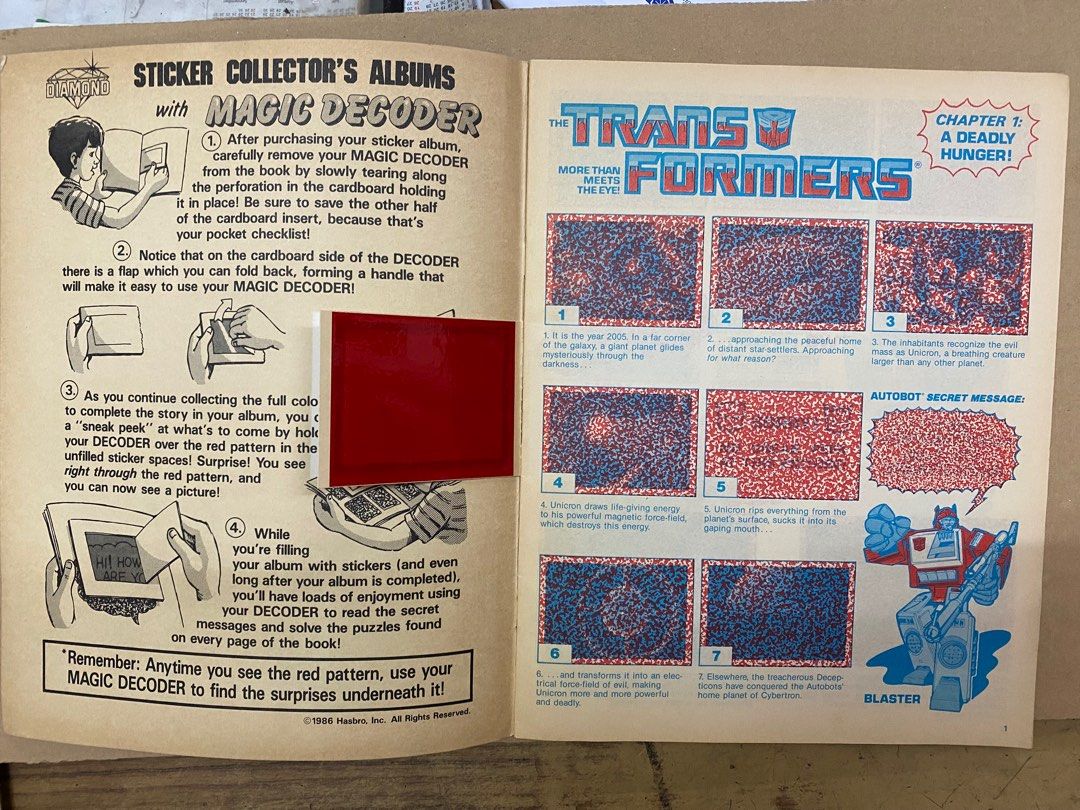 Transformers 1986 Animated Movie 3D Diamond Sticker Album., Hobbies ...
