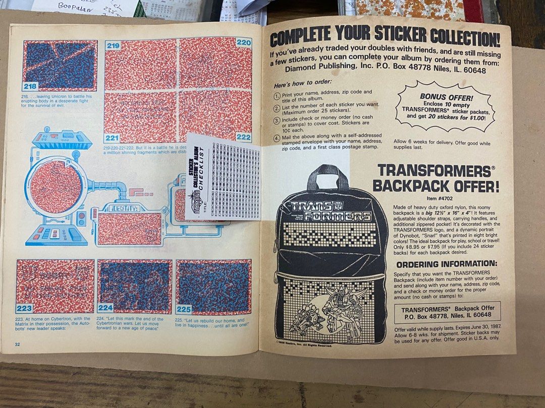 Transformers 1986 Animated Movie 3D Diamond Sticker Album., Hobbies ...