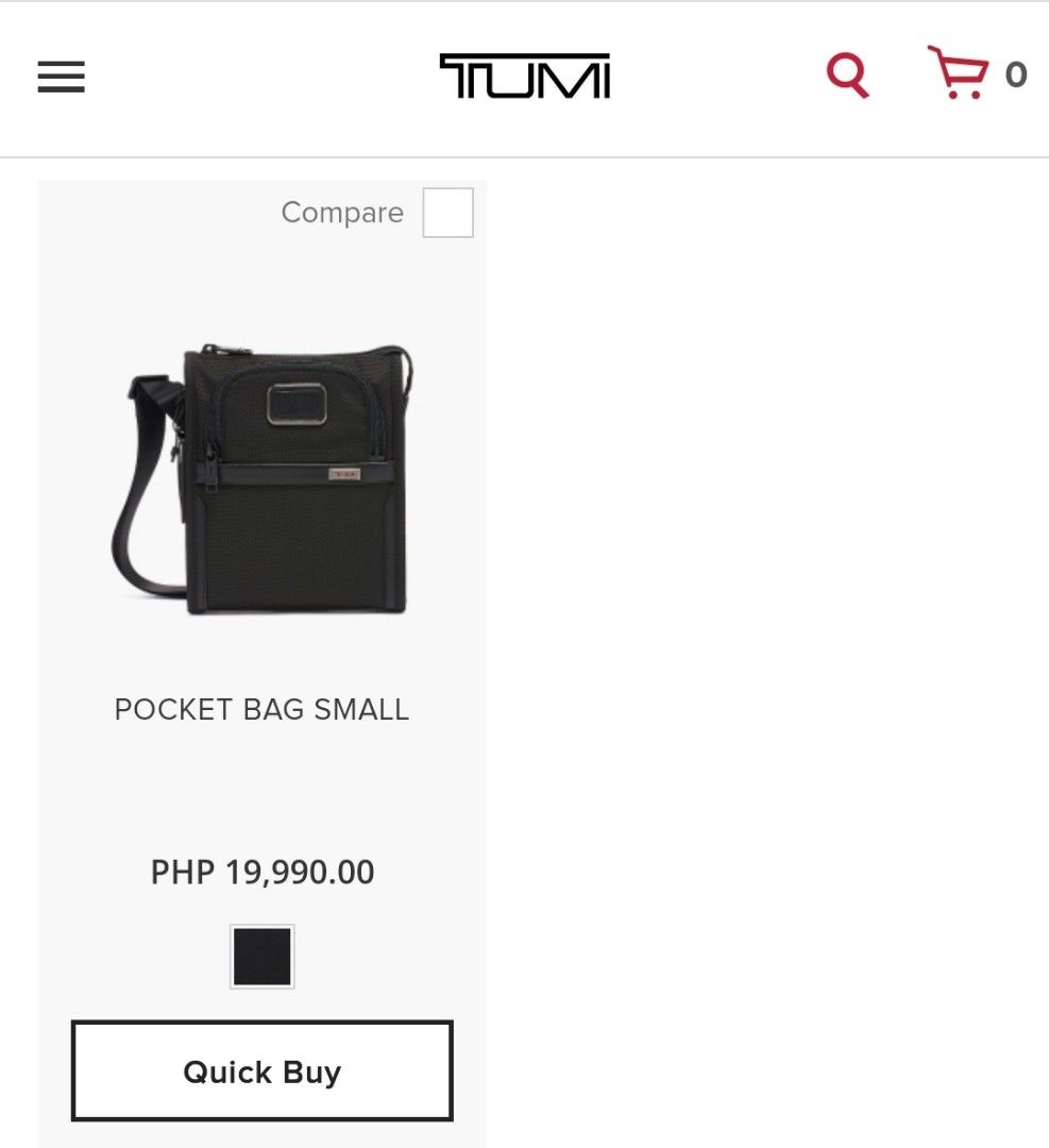 Tumi Pocket Bag Small, Luxury, Bags & Wallets on Carousell