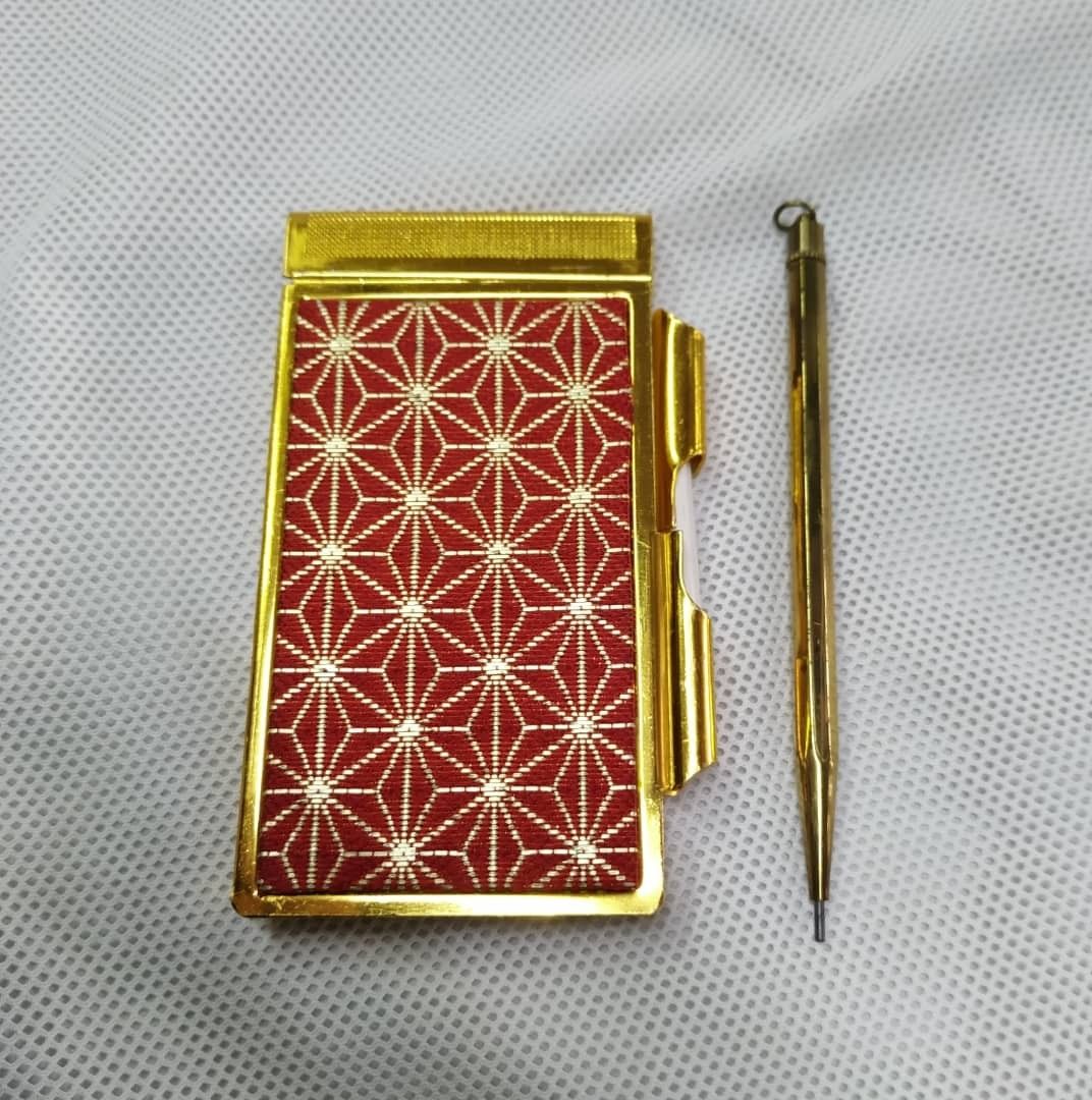 Vintage 1960s Small Print Amber Celluloid Note Memo Pad Notepad with ...