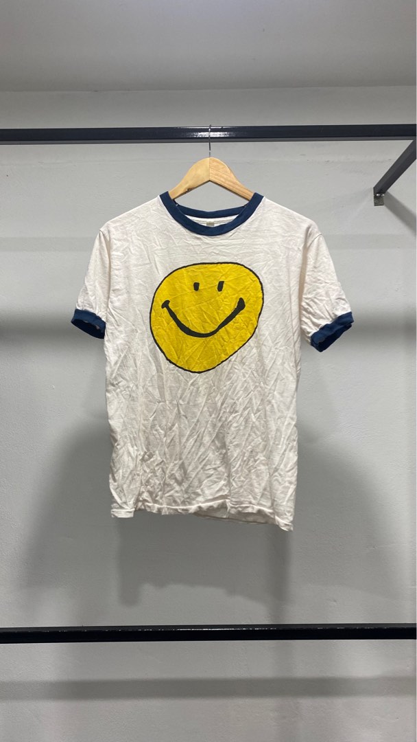 Vintage 80s Ringer Smiley Face, Men's Fashion, Tops & Sets, Tshirts ...