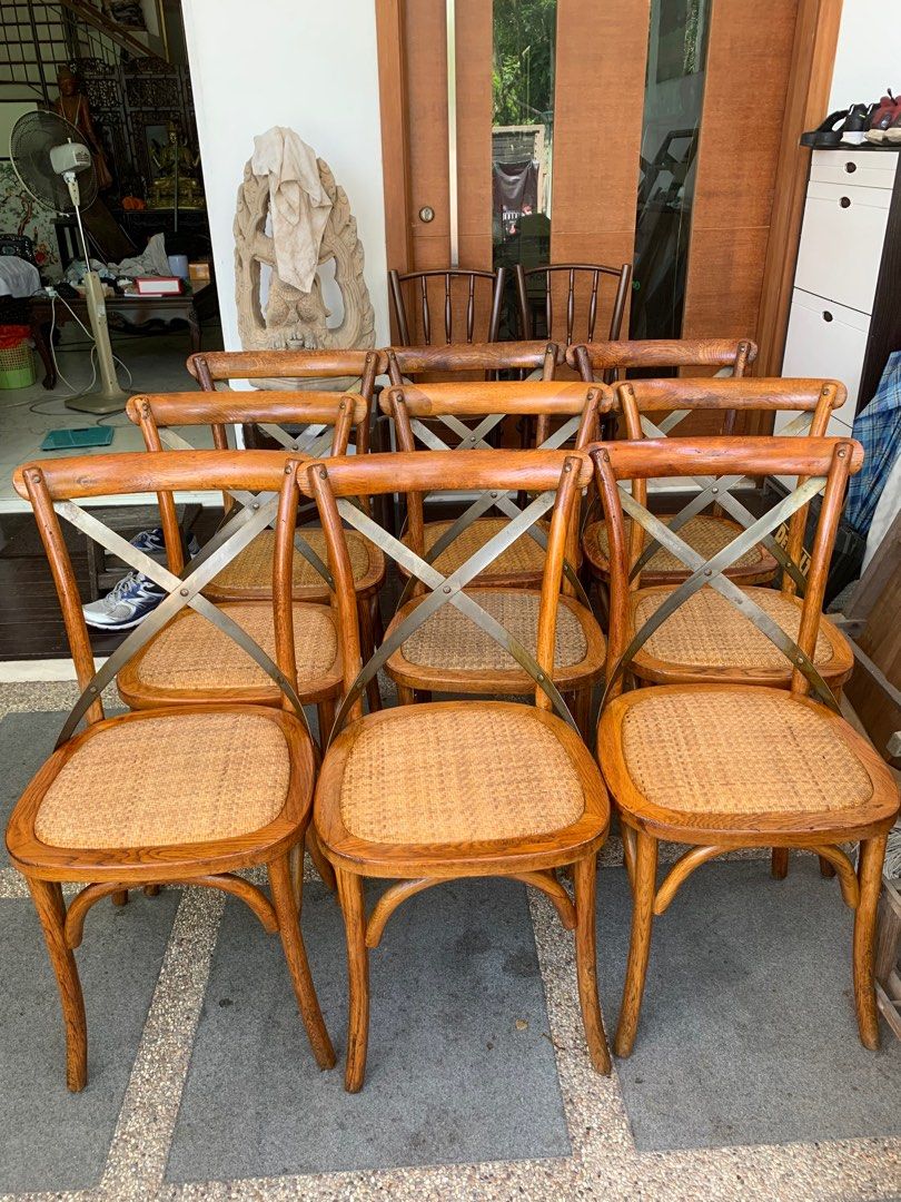 Vintage cross-back chairs, Furniture & Home Living, Furniture, Chairs ...