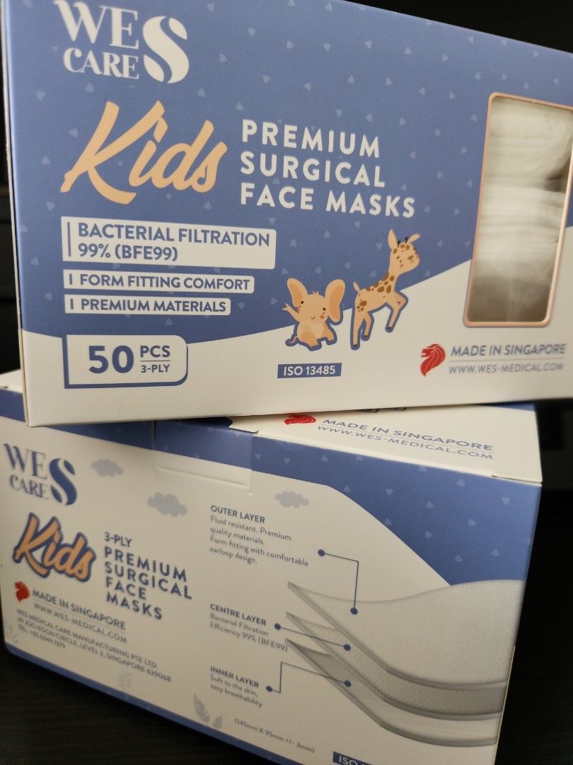 Wes Care Kids Premium Surgical Face Mask, Babies & Kids, Babies & Kids ...