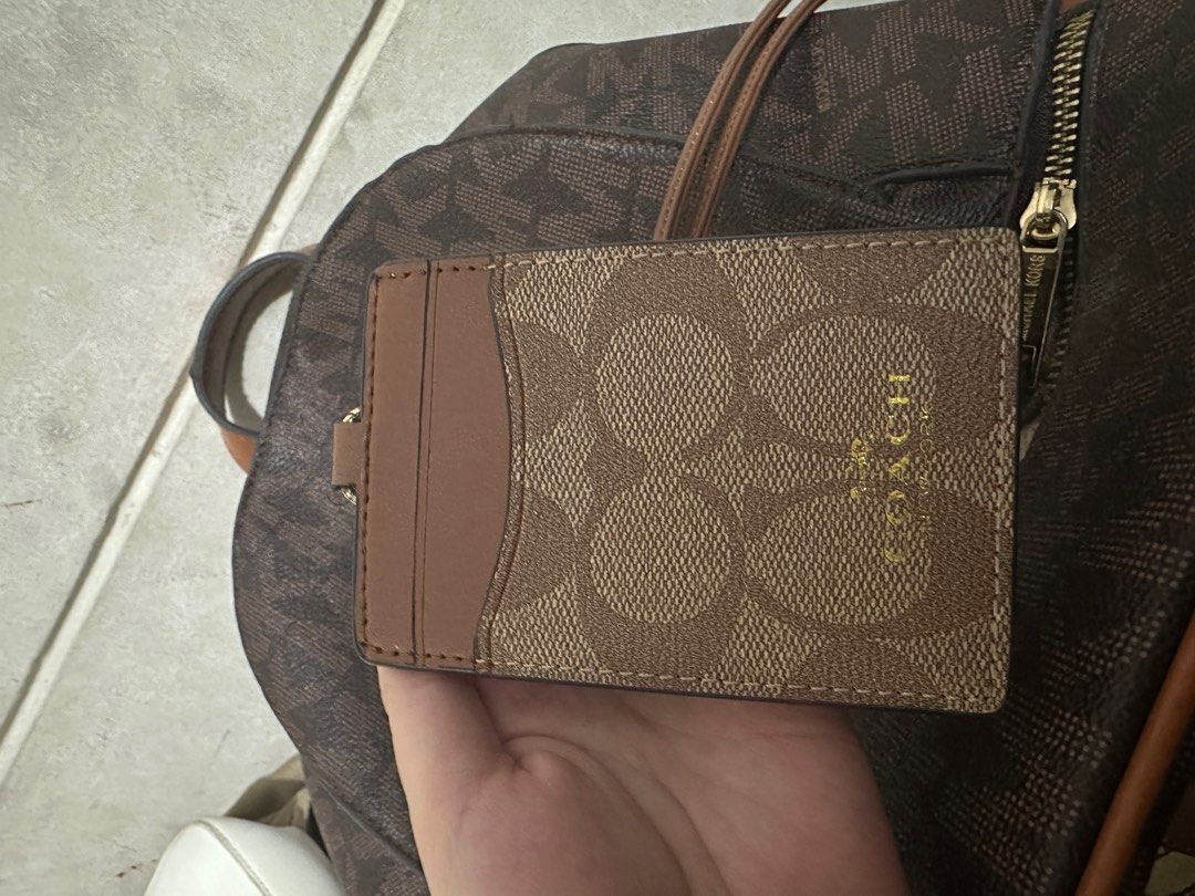 Work Permit Card Holder Leather Sling Bus Lanyard Id, Women's Fashion ...