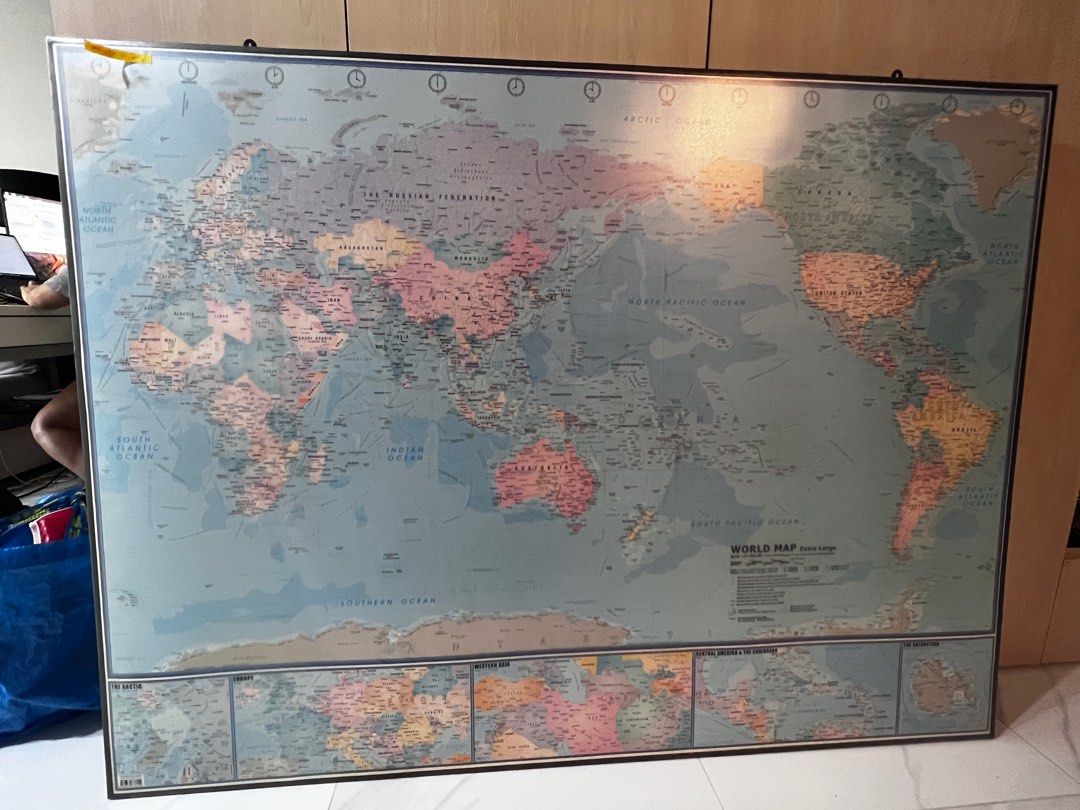 world map, Furniture & Home Living, Home Decor, Frames & Pictures on ...