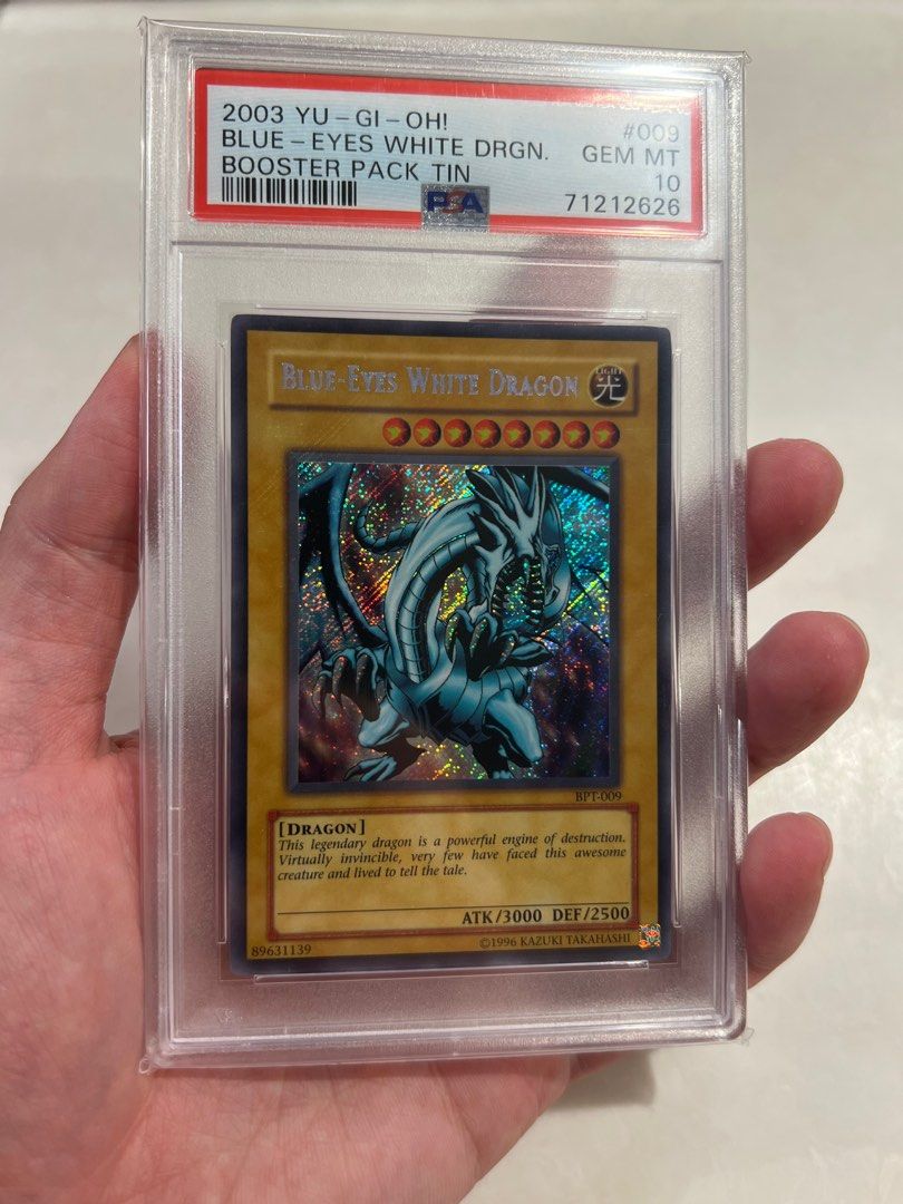 Yugioh Blue Eyes White Dragon 青眼白龍 BPT-009 Secret Rare PSA 10, 興趣及遊戲, 玩具 & 遊戲類 - Carousell