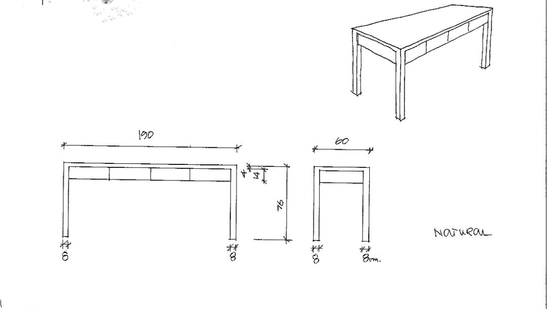 ZEN Indonesian Teak Wood Long Writing/Study Desk with 3 Large Drawers ...