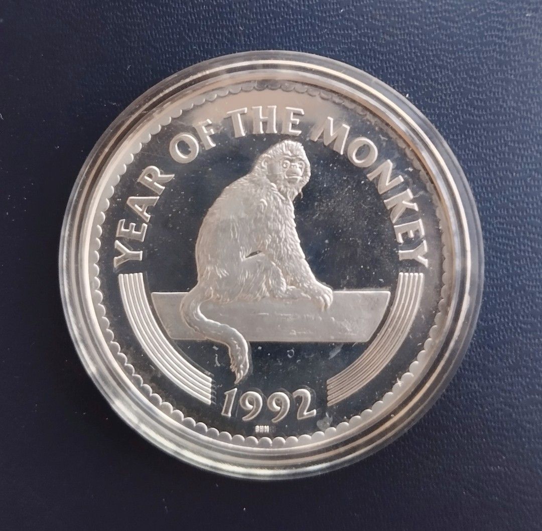 1992 Mongolian Lunar Monkey 1oz Silver Proof Coin, Hobbies & Toys ...