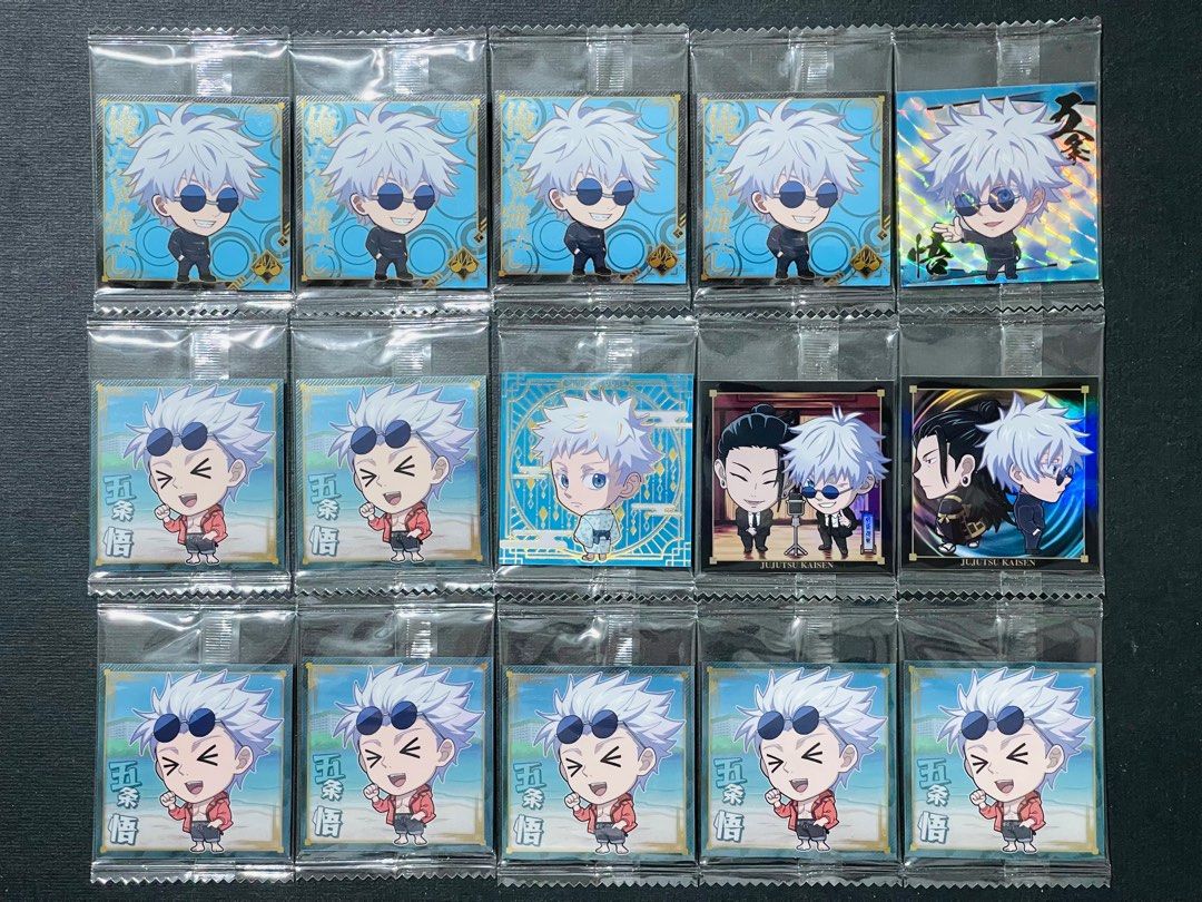 呪術廻戰 貼紙 vol.1 -懷玉·玉折- 五条 悟 secret SR R N 咒術 餅卡, 興趣及遊戲, 收藏品及紀念品, 郵票及印刷品 - Carousell