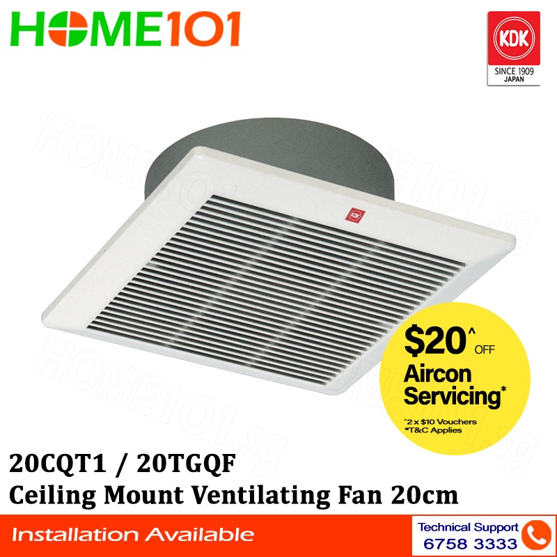 KDK Ceiling Mount Ventilating Fan 20cm 20CQT1 / 20TGQF, Furniture ...