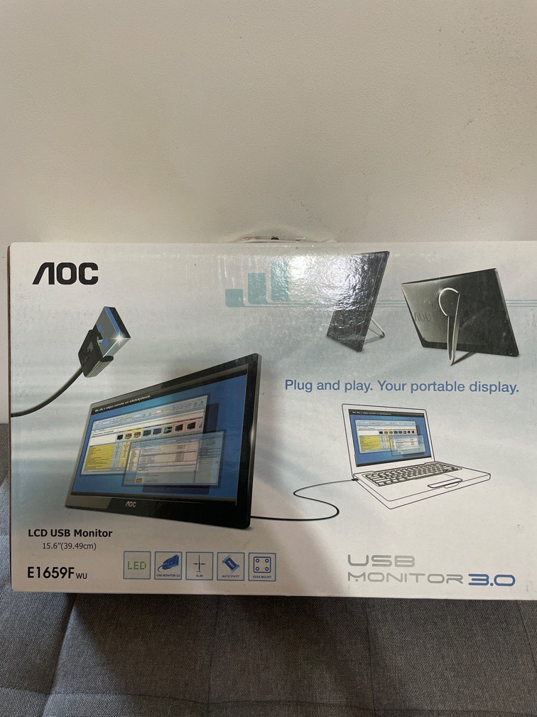 AOC LCD usb monitor, Computers & Tech, Parts & Accessories, Monitor ...