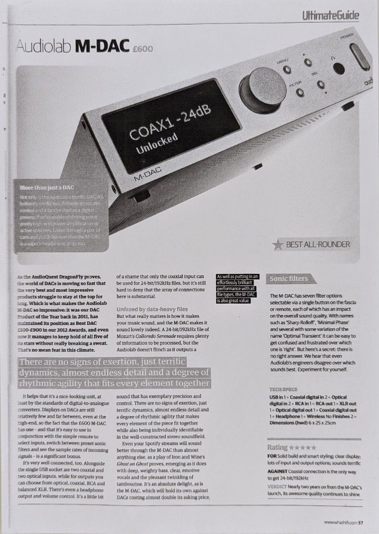 Audiolab M-DAC, Audio, Soundbars, Speakers & Amplifiers on Carousell