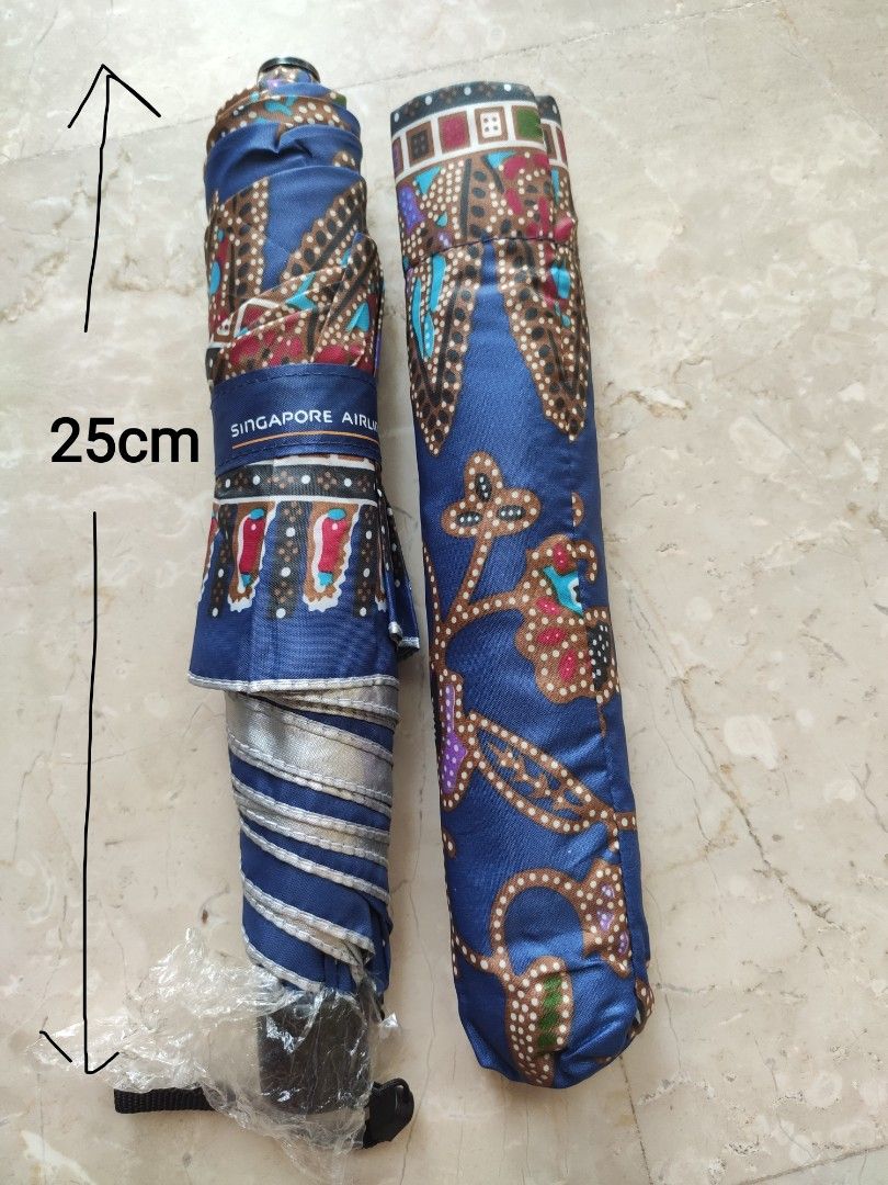 Rare Authentic SQ batik umbrella with Singapore airlines logo, Hobbies ...