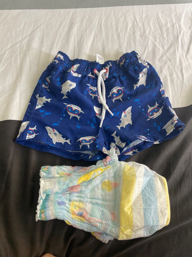 Baby swim trunks with free swim diapers, Babies & Kids, Babies & Kids ...