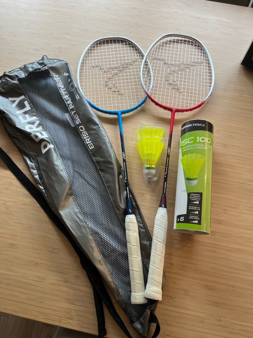 Badminton birdies, 2 racquets and net, Sports Equipment, Sports & Games ...