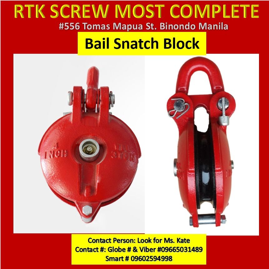 Bail Snatch Block, Commercial & Industrial, Construction Tools ...