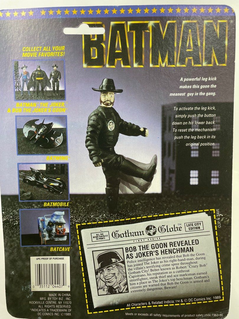 Batman vintage BOB The Goon Movie Figure 1989 Toy Biz sealed misb ...
