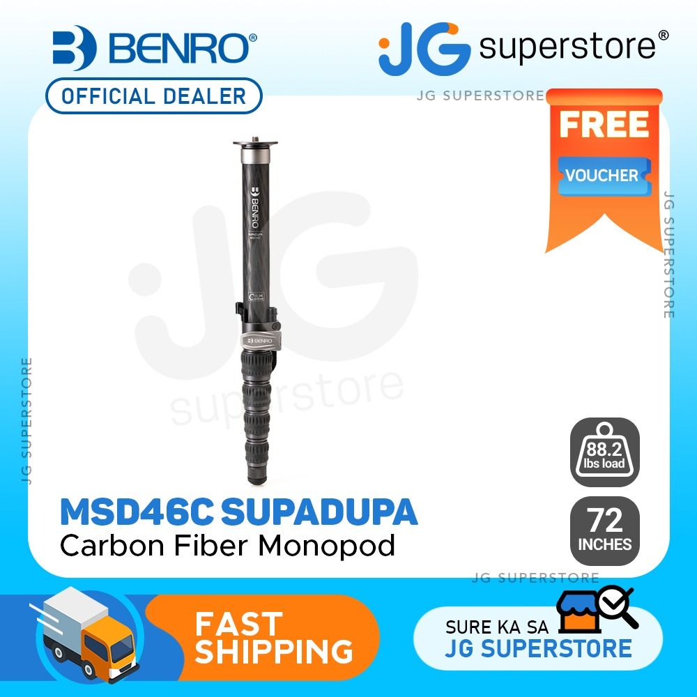 Benro MSD46C SupaDupa 6-Section Carbon Fiber Monopod with 72" Maximum ...