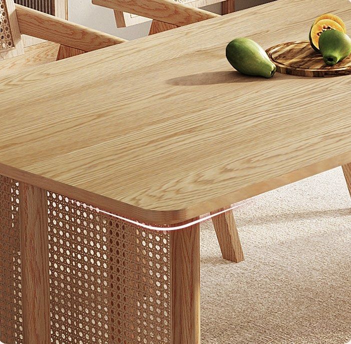 BEO Modern Japandi Solid Wood Dining Table, Furniture & Home Living ...