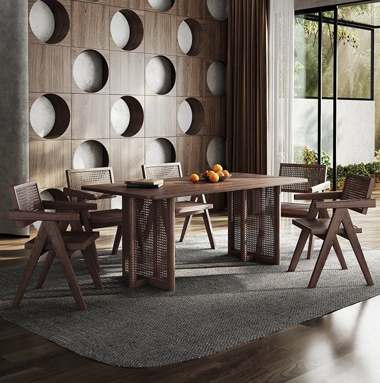 BEO Modern Japandi Solid Wood Dining Table, Furniture & Home Living ...