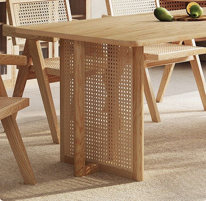 BEO Modern Japandi Solid Wood Dining Table, Furniture & Home Living ...