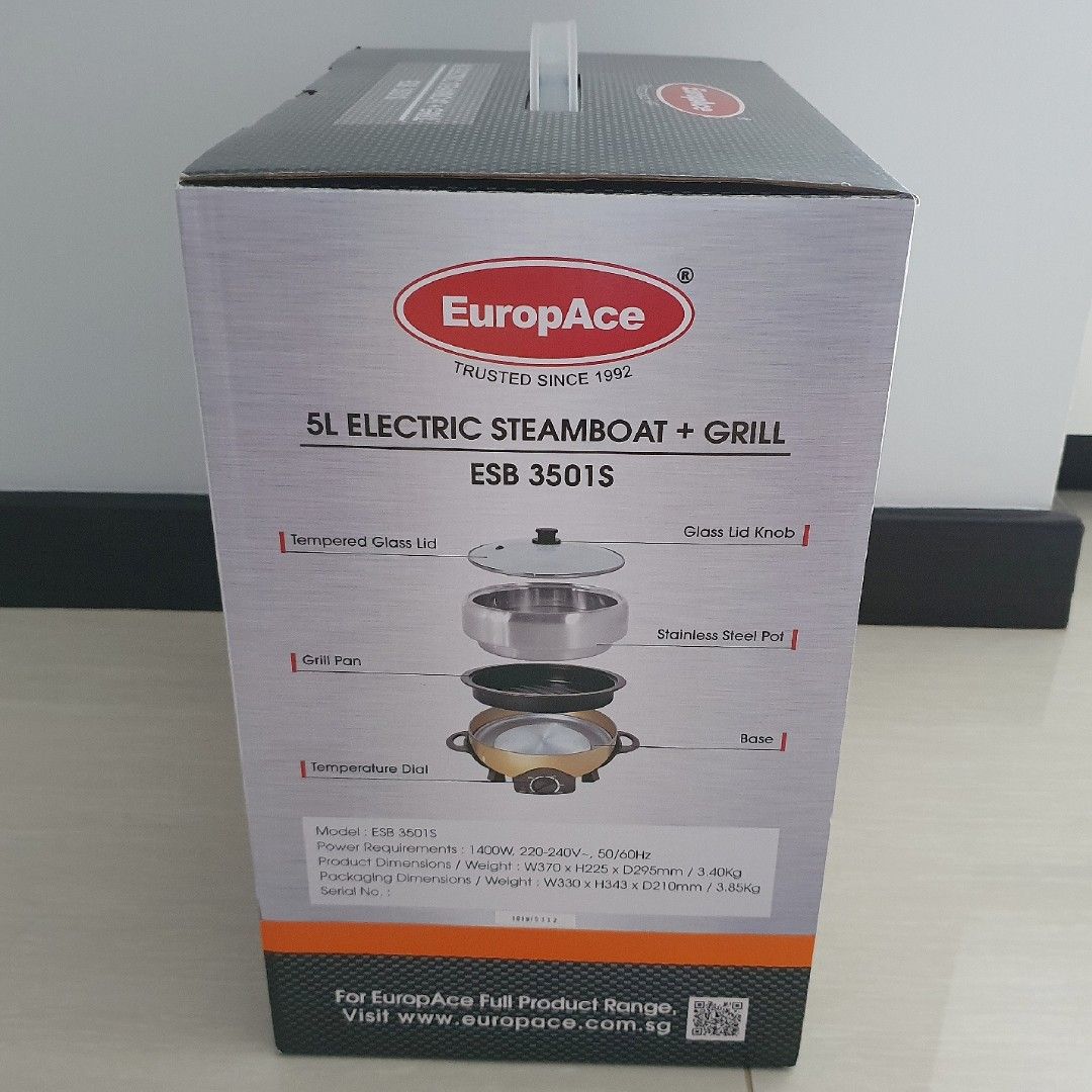 BN EuropAce 5L Electric Steamboat + Grill, TV & Home Appliances ...