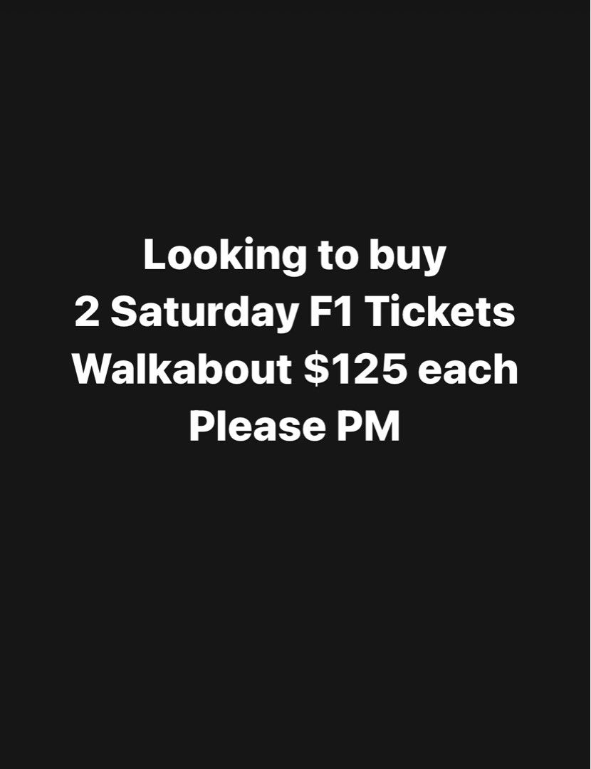 BUY F1 SATURDAY TICKET, Tickets & Vouchers, Event Tickets on Carousell
