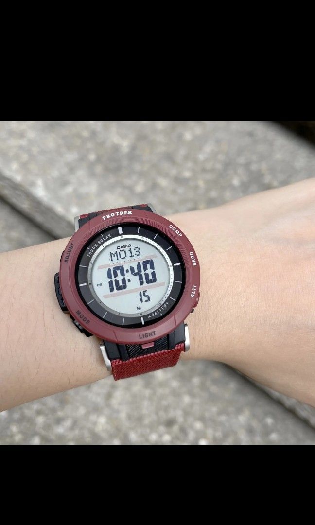 Casio Pro-Trek * PRG30B-4 Outdoor Gear Triple Sensor V3 Solar Red ...