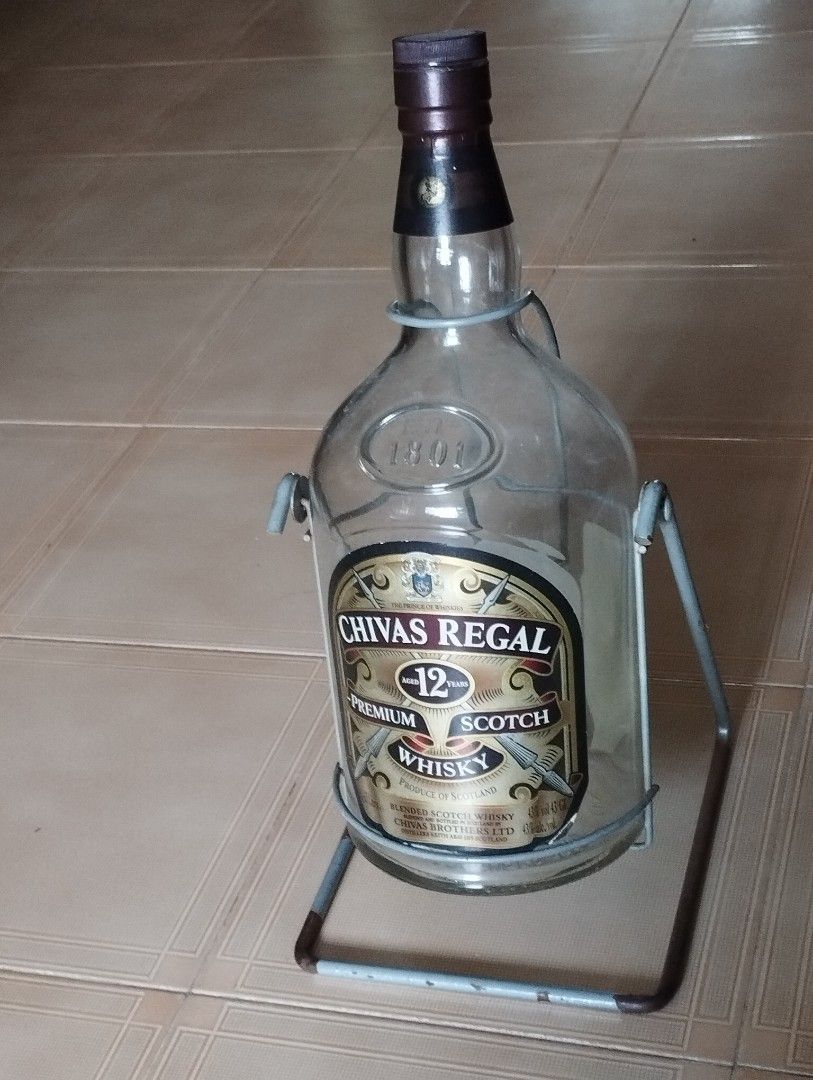 Chivas Regal 4.5L Whiskey Bottle & Cradle (Empty), Food & Drinks ...