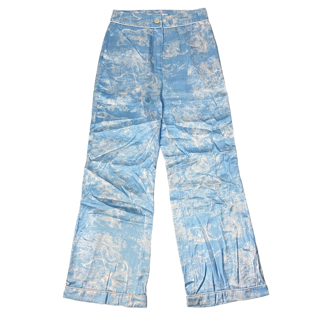 Christian Dior Chez Moi Pants Blue Silk Twill, Luxury, Apparel on Carousell