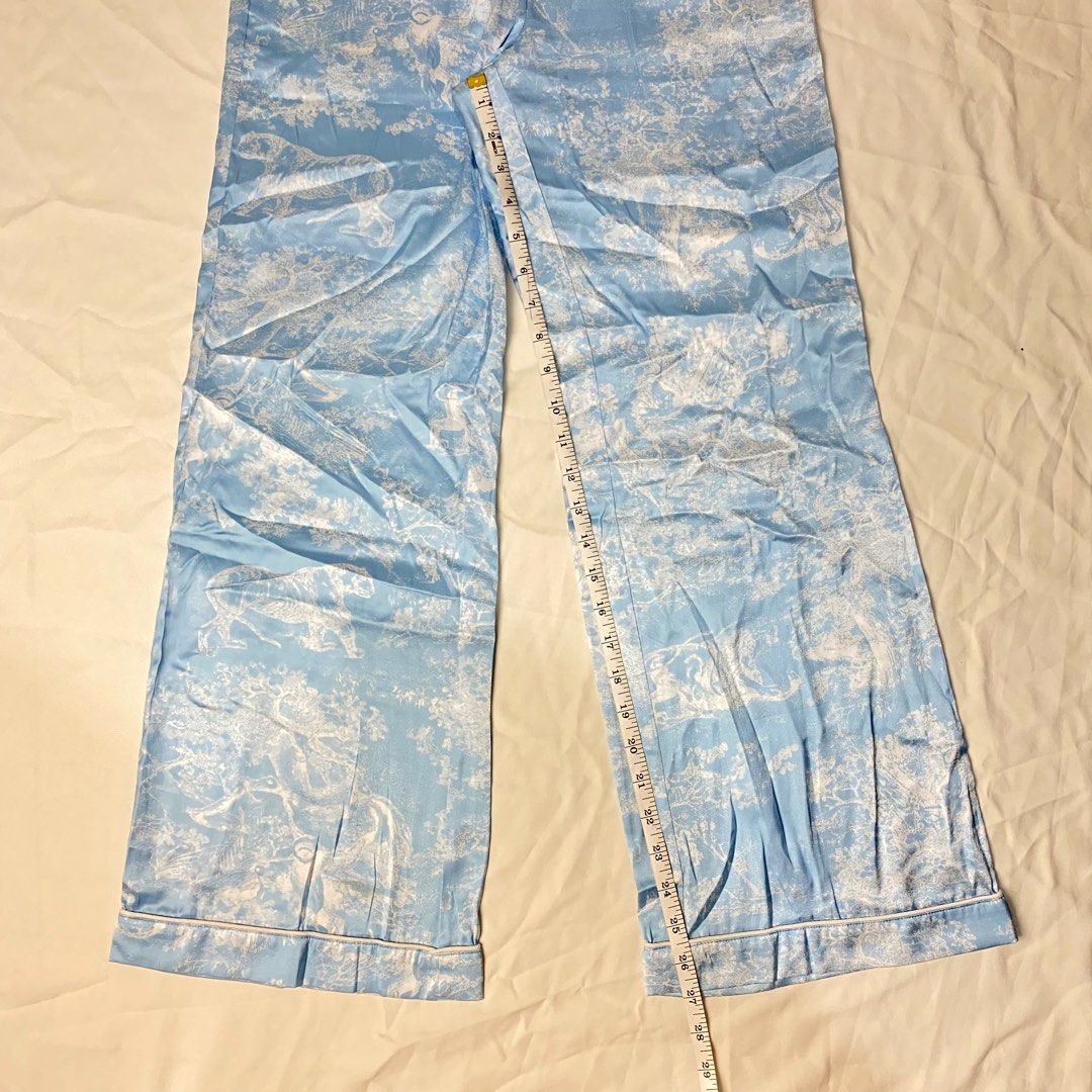 Christian Dior Chez Moi Pants Blue Silk Twill, Luxury, Apparel on Carousell