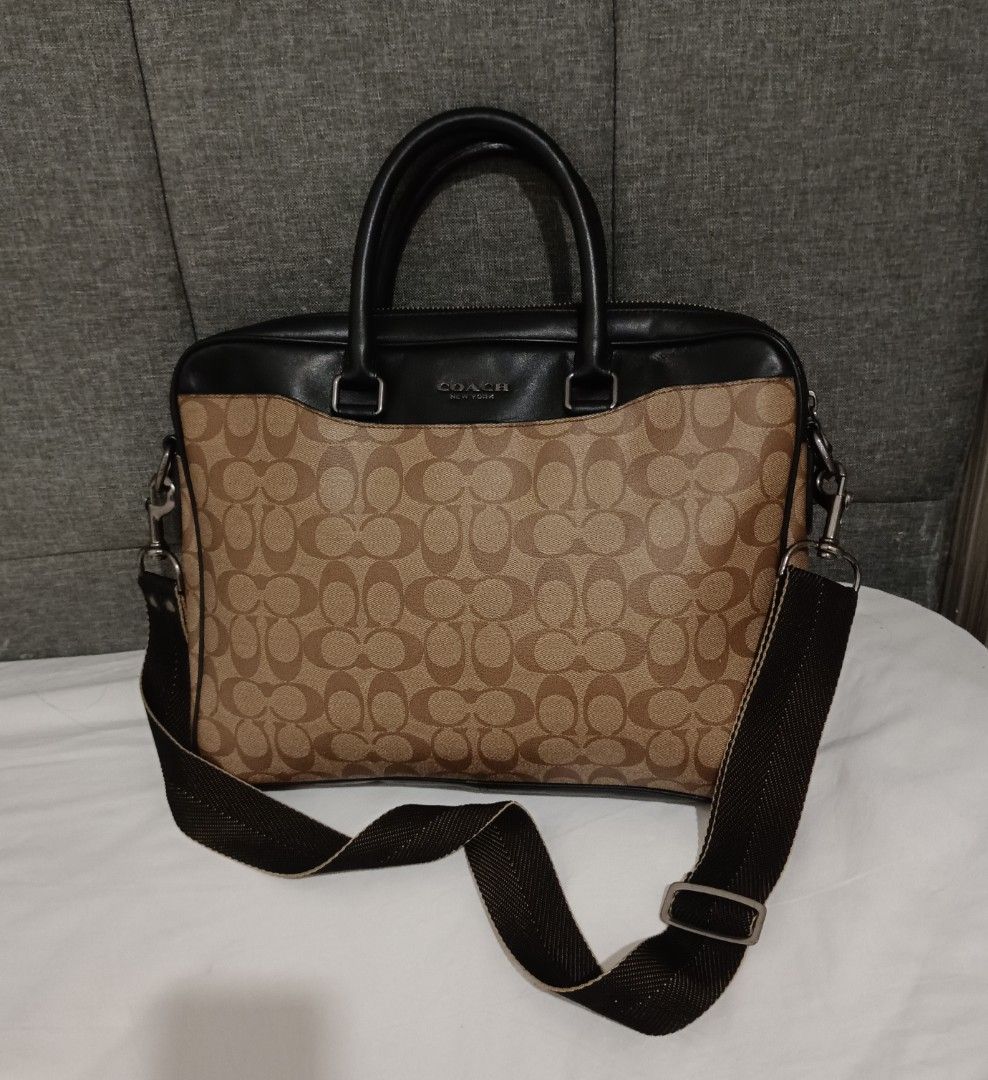 COACH SIGNATURE BRIEFCASE,, Luxury, Bags & Wallets on Carousell