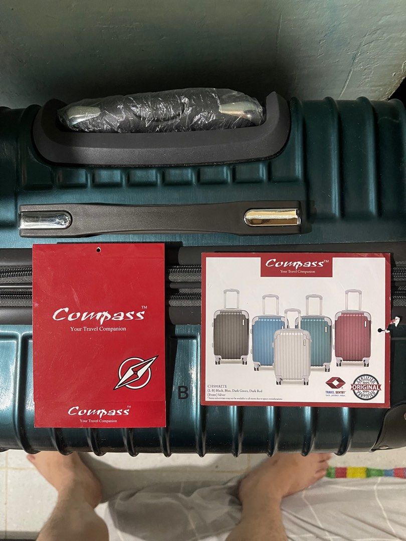 COMPASS Expandable Travel Luggage Color Dark Green with TSA Lock and ...