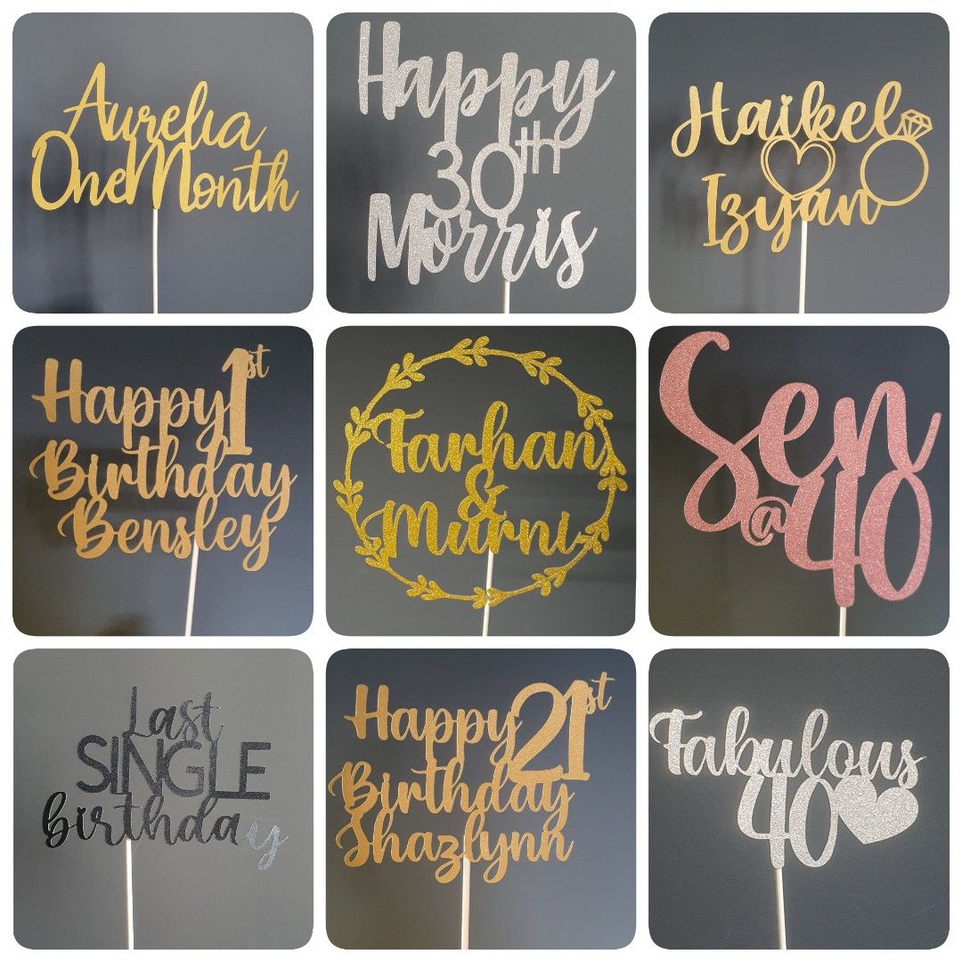 Customised Cake Topper | Cake Topper | Birthday cake | Party | Birthday ...